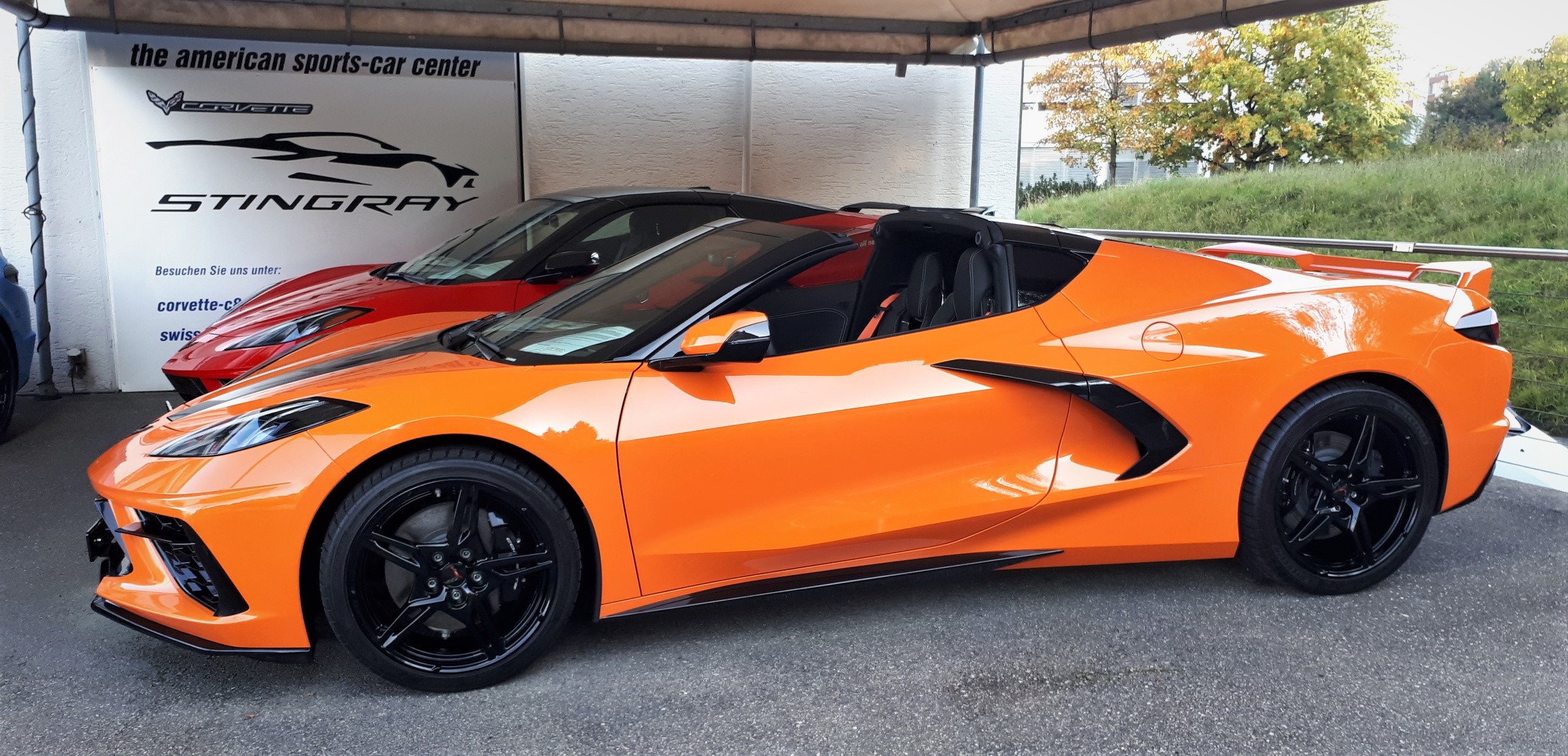Corvette C8 Stingray Black Top in Orange tintc